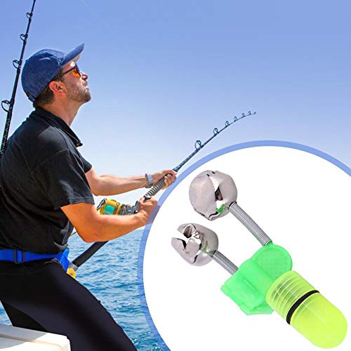HaHawaii Twin Bells Ring, LED Light Night Fishing Lamp Luminous Stick Bell Ring Bite Alarm Accessories - Red