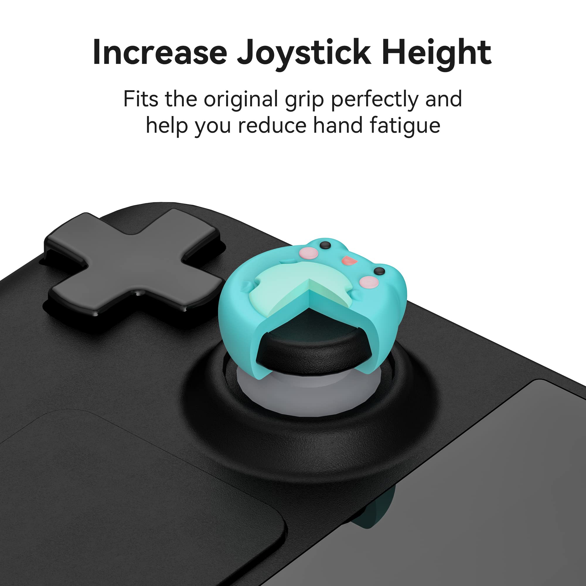 GeekShare 4PCS Cute Animal Theme Silicone Joycon Thumb Grip Caps,Joystick Cover Compatible with Steam Deck Only - Frog & Axolotl(for Steam Deck)