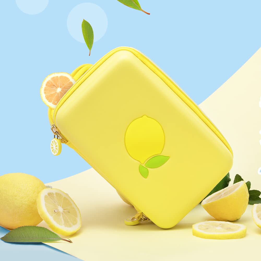 GeekShare Lemon Switch Travel Carrying Case Compatible with Nintendo Switch/Switch OLED Games Hard Shell Portable Storage Bag for Switch & Game Accessories(Yellow