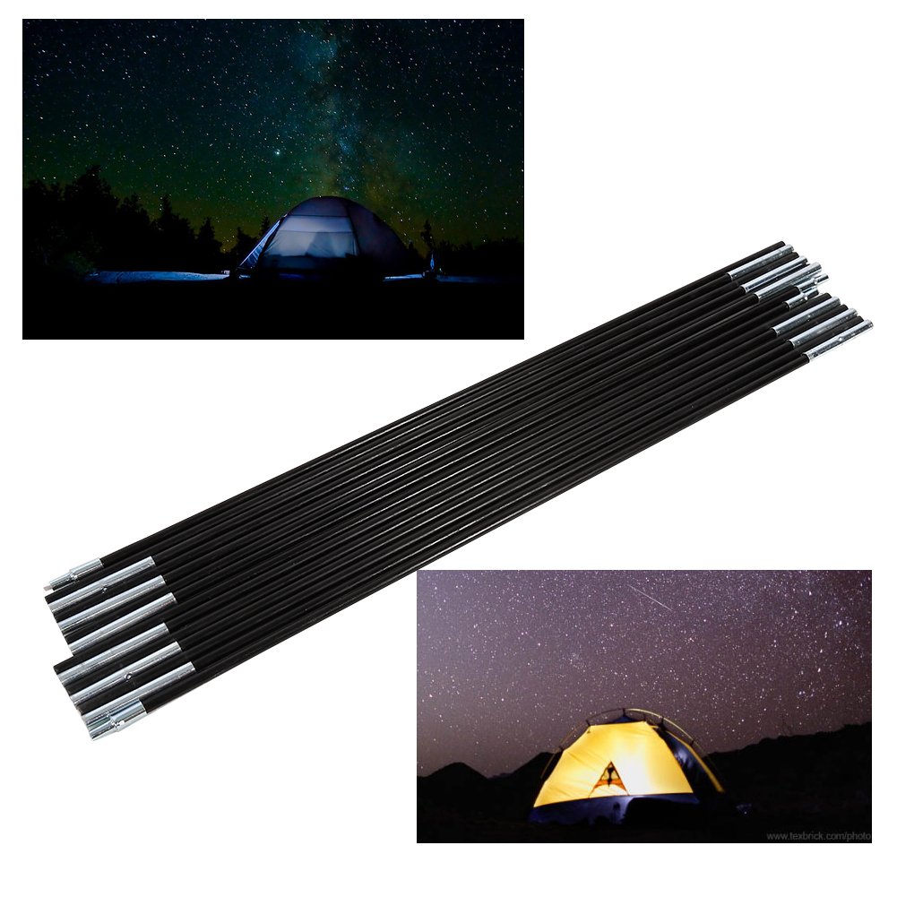 GLOGLOW Set of 2 Fibreglass Tent Pole Universal Adjustable Tent/Awning Poles 135.43 inch/344 cm