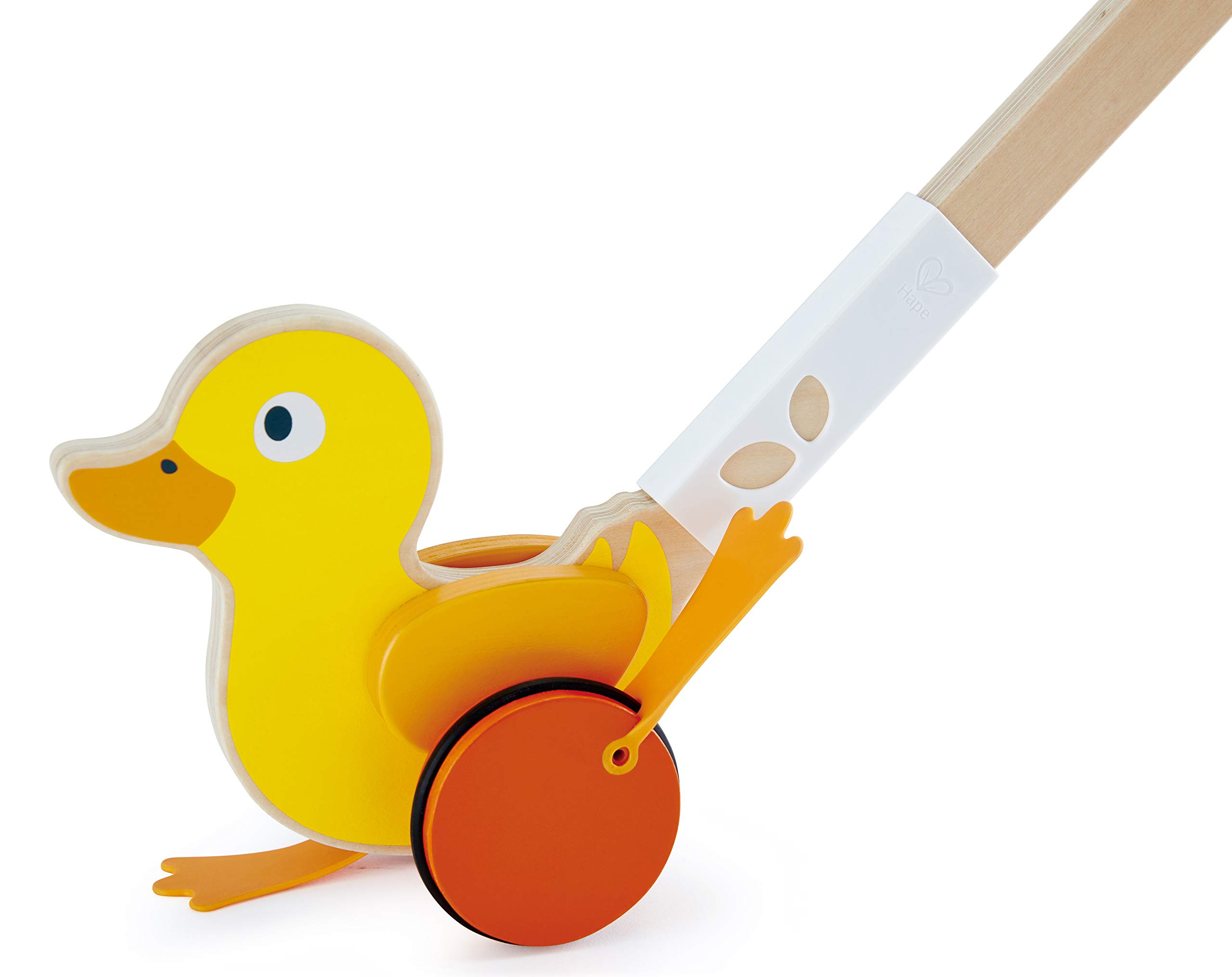Hape Ducky Push Pal| Wooden Push-Along Ducky, Baby Walker Push Toy