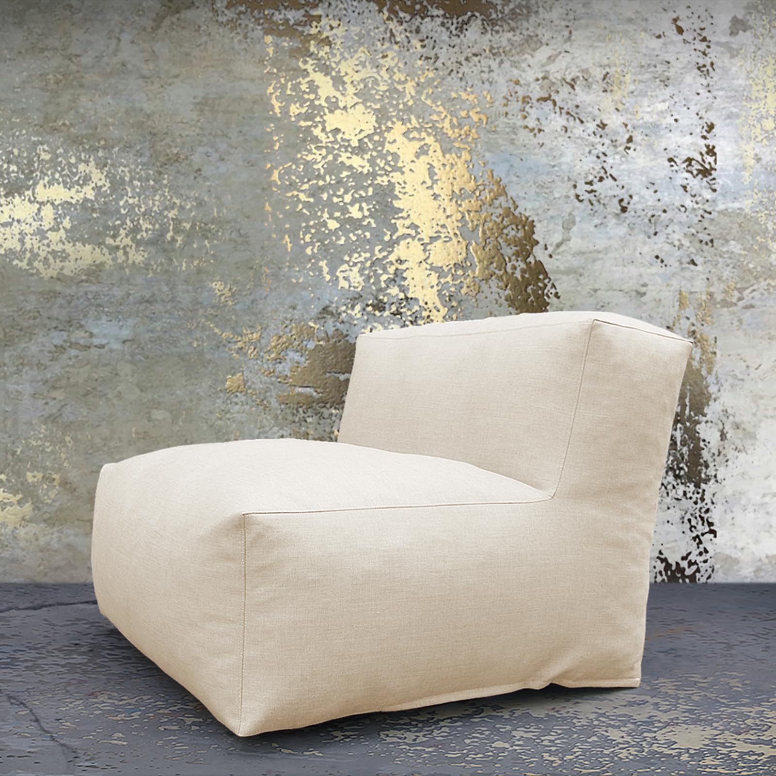 Modern ANNY-H Middle Chair OUTDOOR Furniture Patio Couch CREATING a UNIQUE Patio Garden Modular Contemporary Sofa (light beige)