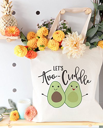 The Cotton & Canvas Co. Let's Avo-cuddle Reusable Grocery Bag and Farmers Market Tote Bag