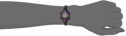 Timex Women's T5K523 Ironman Essential 10 Mid-Size Black/Purple Resin Strap Watch