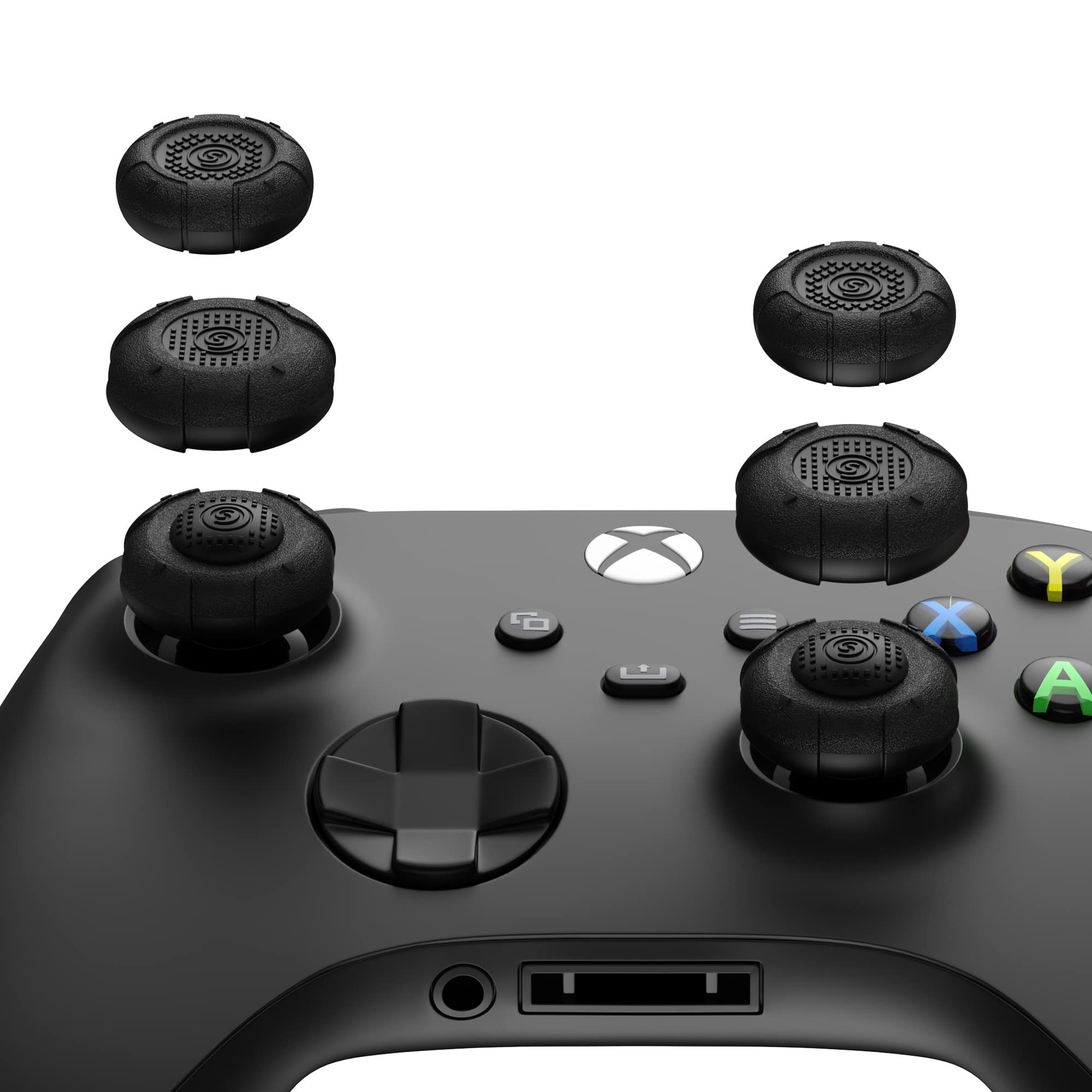 GeekShare Thumb Grip Caps for Xbox One Controller,Silicone Joystick Cover Solid Color Thumbsticks Cover Set Compatible with Xbox Series X,3 Pairs / 6 Pcs (Black)