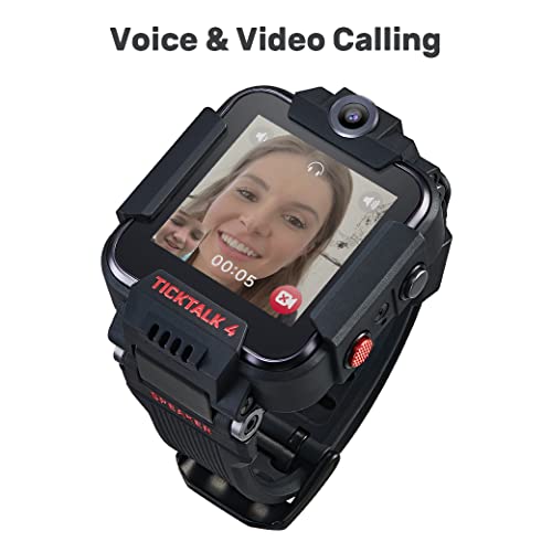 TickTalk 4 Unlocked 4G LTE Kids Smart Watch Phone with GPS Tracker, Combines Video, Voice and Wi-Fi Calling, Messaging, 2X Cameras & Free Streaming Music