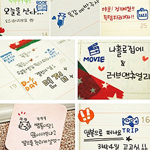 Wooden Rubber Stamps,Youkwer 25 Pcs Mini Cute DIY Diary Stamps Set with Wooden Box (Happy Life,Set of 25)