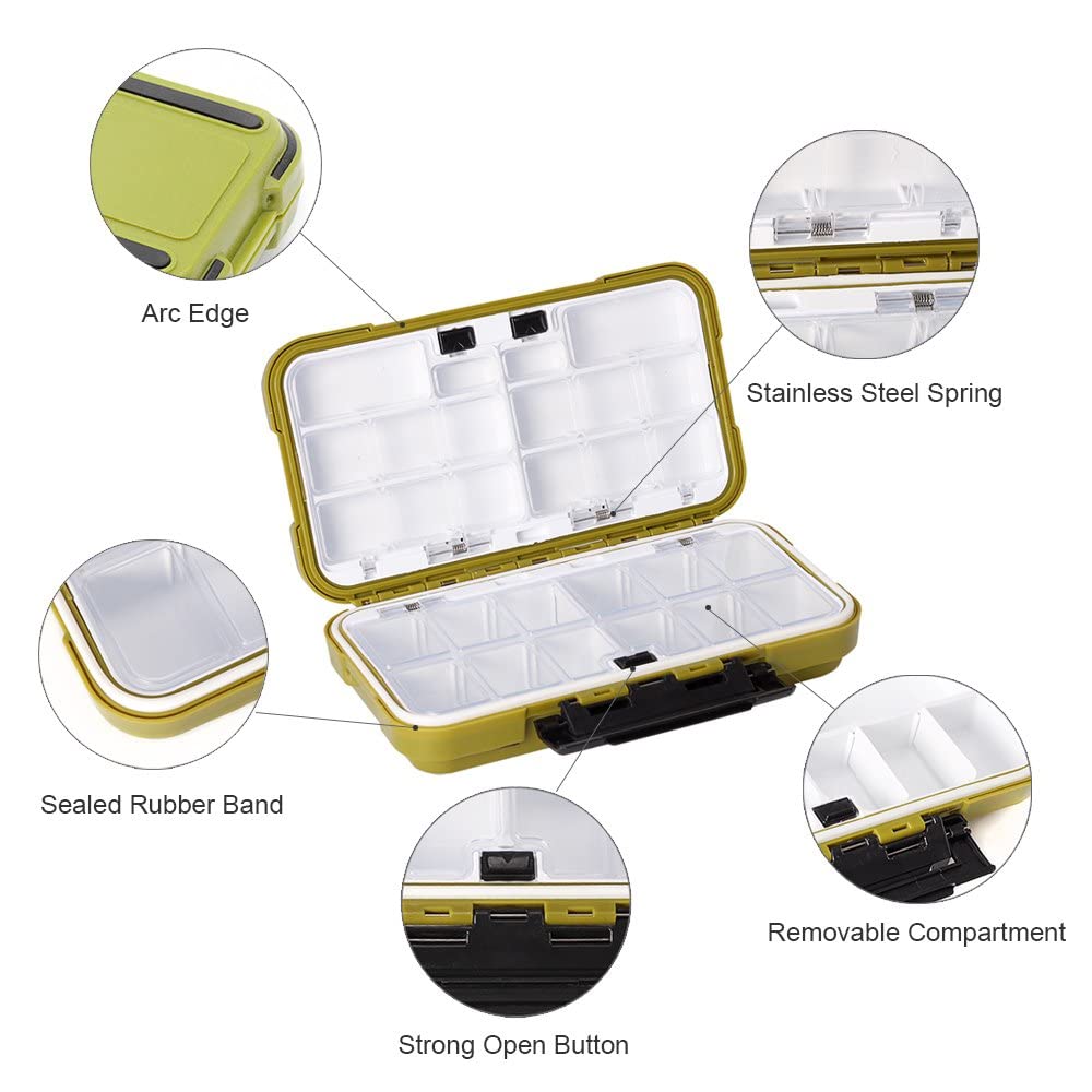HERCULES Fishing Storage Plastic Tackle Box Lure Storage Box with Removable Dividers