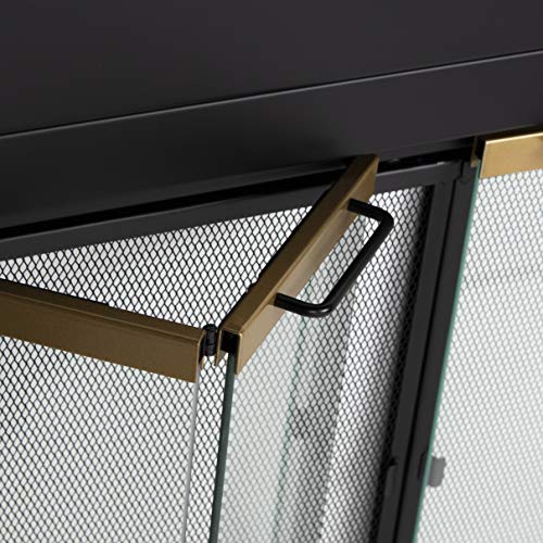 Pleasant Hearth AR-1022 Arrington Fireplace Glass Door, Black, Large