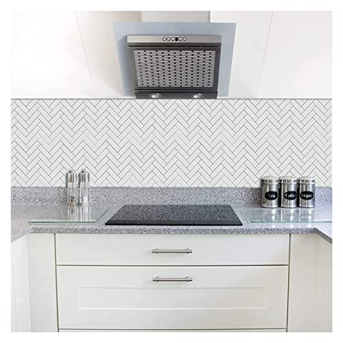 Tile Stickers Creamy White Rectangle Stick On Tiles Bathroom PVC Self Adhesive Wall Tiles Kitchen Stick On Wall Tiles Waterproof Peel and Stick Floor Tiles Self Adhesive Tiles for Walls (Size : 10x10