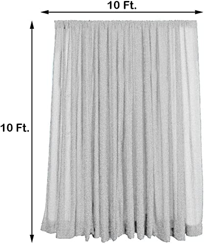 SFN SKY 10ft x10ft Silver Spandex Curtain Party Wedding Backdrop Photography Background Photo Booth Backdrop Studio Background (Silver)