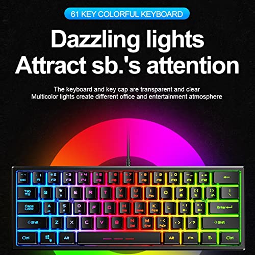 USB Gaming Keyboard, Mechanical Keyboard Backlit Design Ergonomics Design Stable Antiskid for Work for Home Office for Gaming