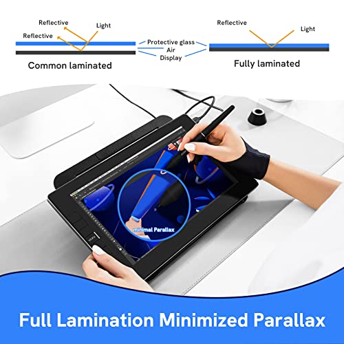VEIKK VK1200 Drawing Tablet with Screen, 11.6 inch Full-Laminated Drawing Monitor with 6 Shortcut Keys and 8192 Levels Tilt Function Pen, for PC/Mac for Teach Anime(120% sRGB)