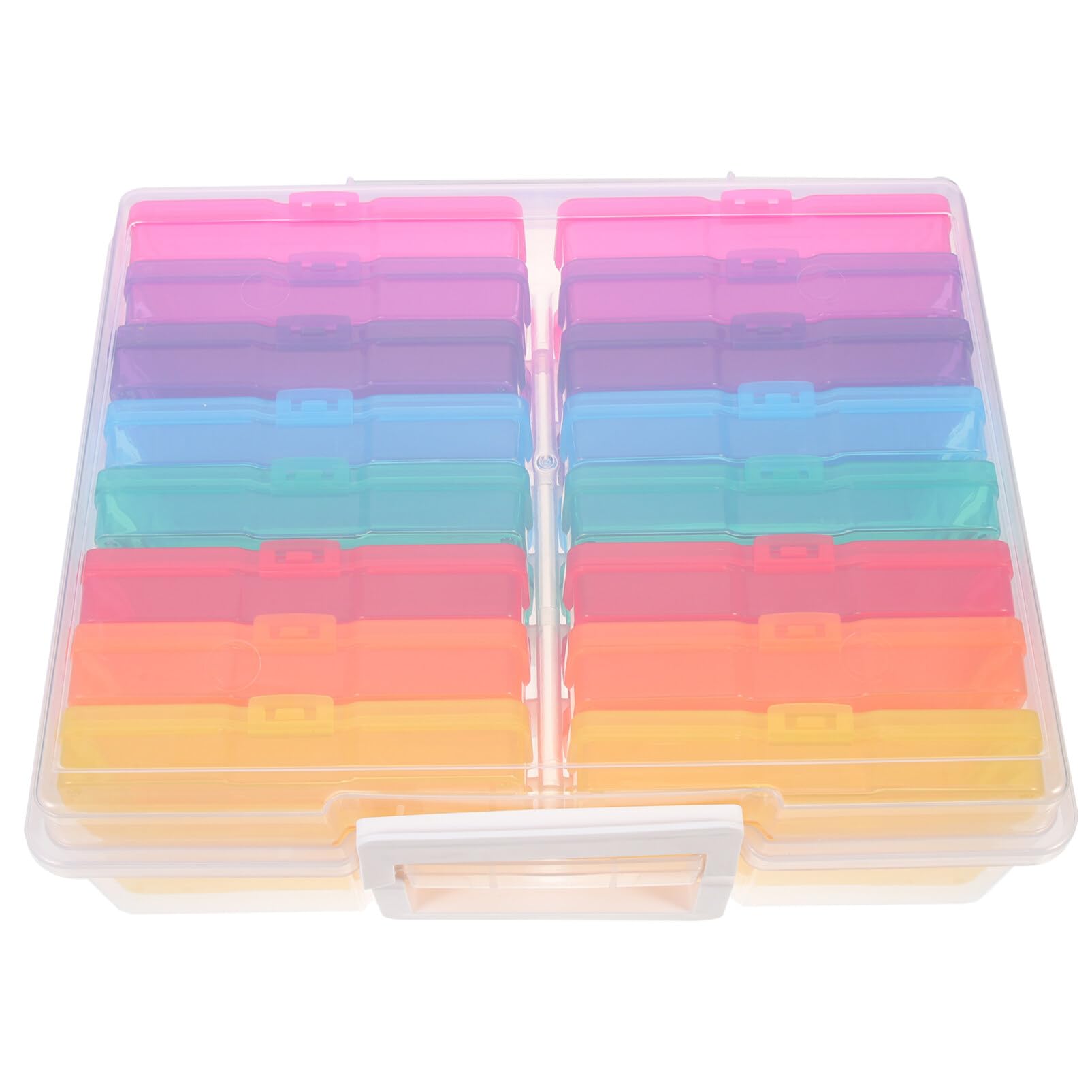 STOBAZA 1 Set Photo Storage Box Task Boxes for Special Education Pencil Dispenser for Classroom Postcard Organizer Photo and Craft Keepe Cards Organizer Multifunction 4 Box Plastic