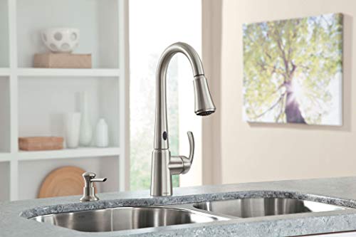 Moen 87359E2SRS Delaney One-Handle High Arc Pulldown Kitchen Faucet, Spot Resist Stainless
