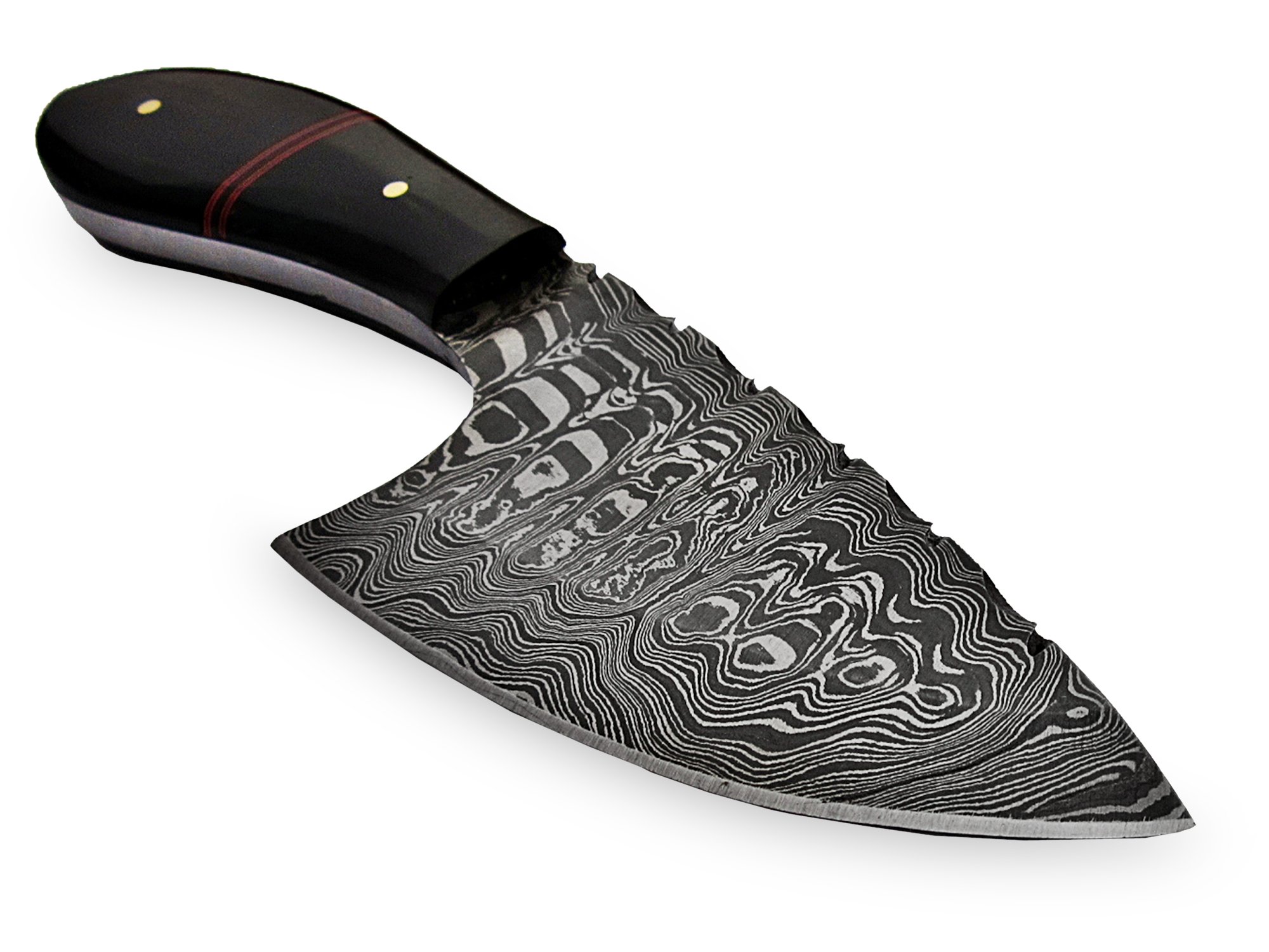 Garand Hunting Skinner bushcrafts Knife Damascus Steel Blade Horn Handle w/red spacers