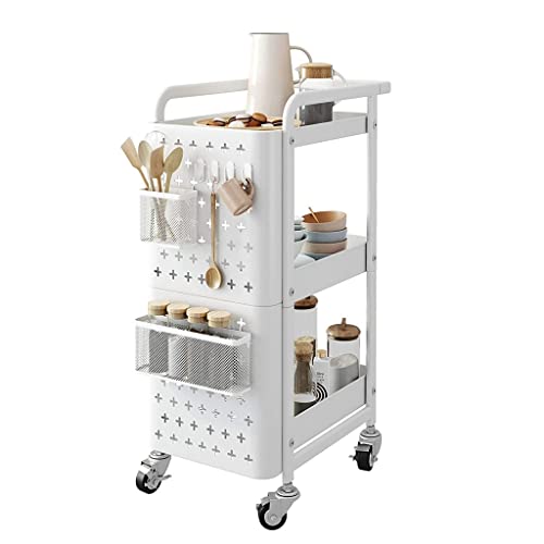 SHYPT 3 Tier Kitchen Storage Rack Cart Bathroom Shelves, Movable Toilet Storage Rack, Toilet, Toilet Supplies Storage Shelf (Color : A, Size : 3 Tier)
