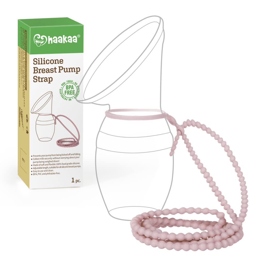 haakaa Silicone Strap Suitable for Gen.1/2/3 Manual Breast Pump Prevent Breast Pump from Falling off During Use (Blush Color) -1pc