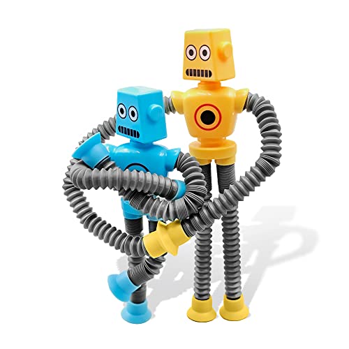 Pop Tubes Robot Toy-Fidget Toy for Boys & Girls,Stress Relief Ensory Toys for Autistic Children,Robot Fidget Toys,Party Favors for Kids 4-8(2Pcs)