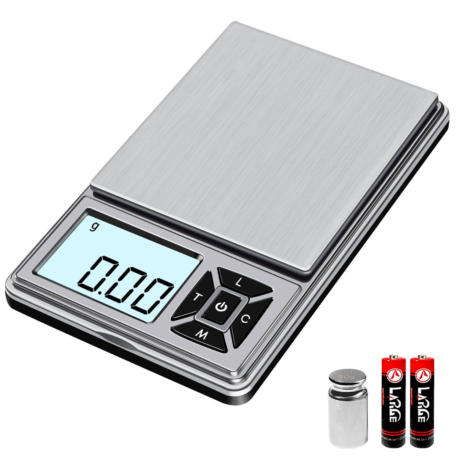 GRAM PRES Digital Pocket Gram Scale 300g x 0.01g Accuracy, Micro Mini High Precision Scale Digital Weight Grams and Oz for Jewelry, Diamond,Arrows, Powders, Herbs and Food,with 50g Cal Weights