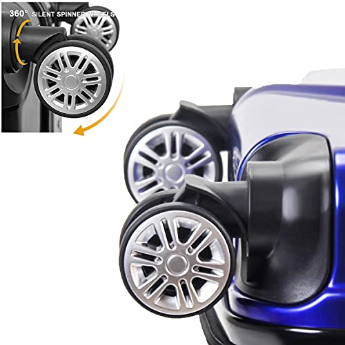 Tiktun Luggage Sets,PC+ABS Hardshell Lightweight Durable Spinner Wheels Suitcase, Blue, 3-Piece (20"/24"/28")