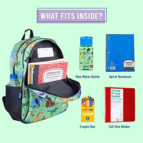 Wildkin 15-Inch Kids Backpack for Boys & Girls, Perfect for Early Elementary, Backpack for Kids Features Padded Back & Adjustable Strap, Ideal for School & Travel Backpacks (Wild Animals)