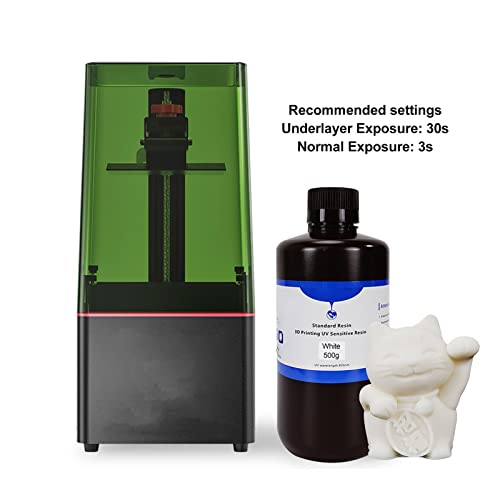 Photopolymer Resin, 3D Printer Resin High Toughness 405nm Wavelengh Quick Curing Better Effect 500g LCD DLP for Model(White)