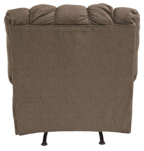 Signature Design by Ashley Drakestone Tufted Manual Rocker Recliner with Lumber Heat and Massage, Light Brown
