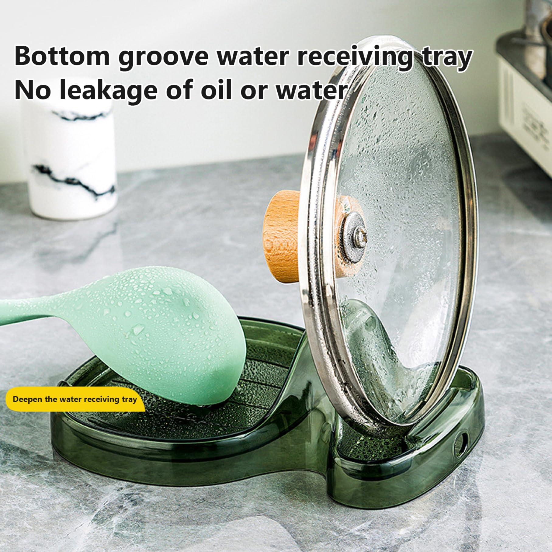 Spoon Rests, Pot Lid Holder 2PCS Multifunction Kitchen Spatula Rack with Lid Holder for Stove Top Ladle Holder to Prevent Water Drip for Kitchen Gadgets Accessories