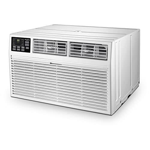 Whirlpool WHAT122-2AW 12,000 BTU 230V Through-The-Wall Air Conditioner, Dehumidifier, AC for Rooms up to 550 Sq.Ft, Remote Control, Digital Display, 24H Timer, White