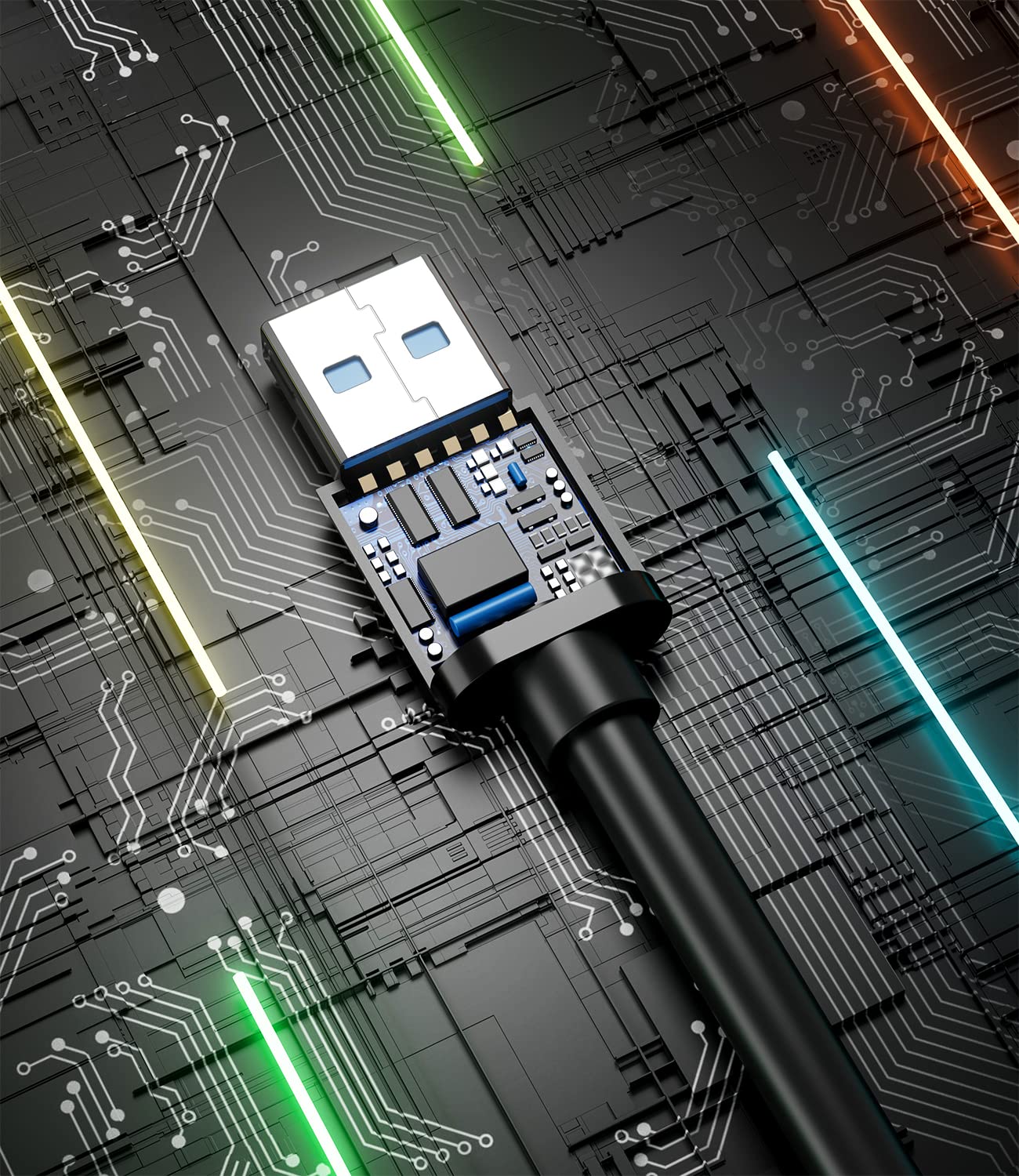PANPEO USB 3.0 Cable 6.6ft, USB to USB Cable/Male to Male USB Cable/Super Speed A Male to A Male - Gold Plated Plug