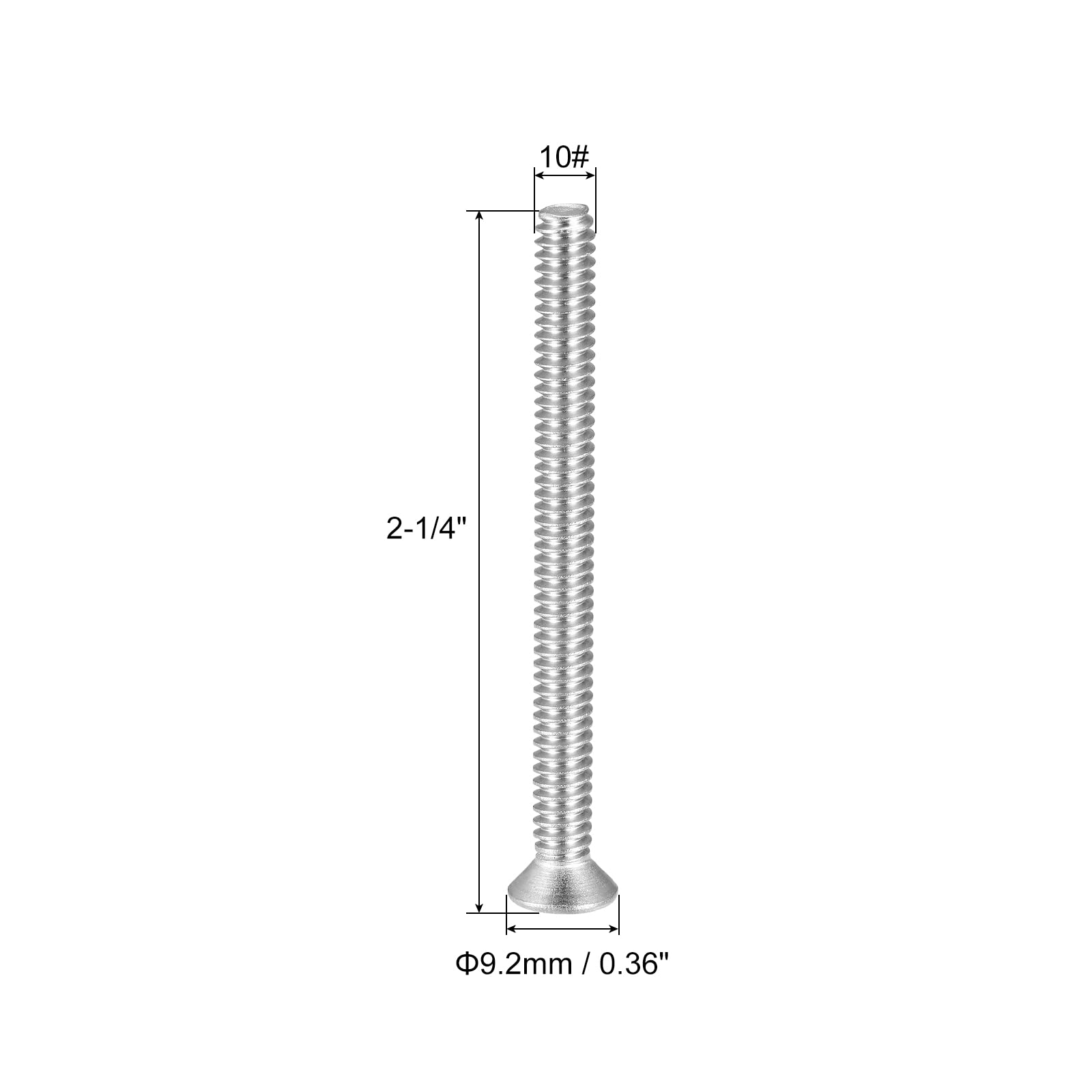 uxcell 10#-24x2-1/4" Flat Head Machine Screws Phillips 304 Stainless Steel Bolts 25pcs
