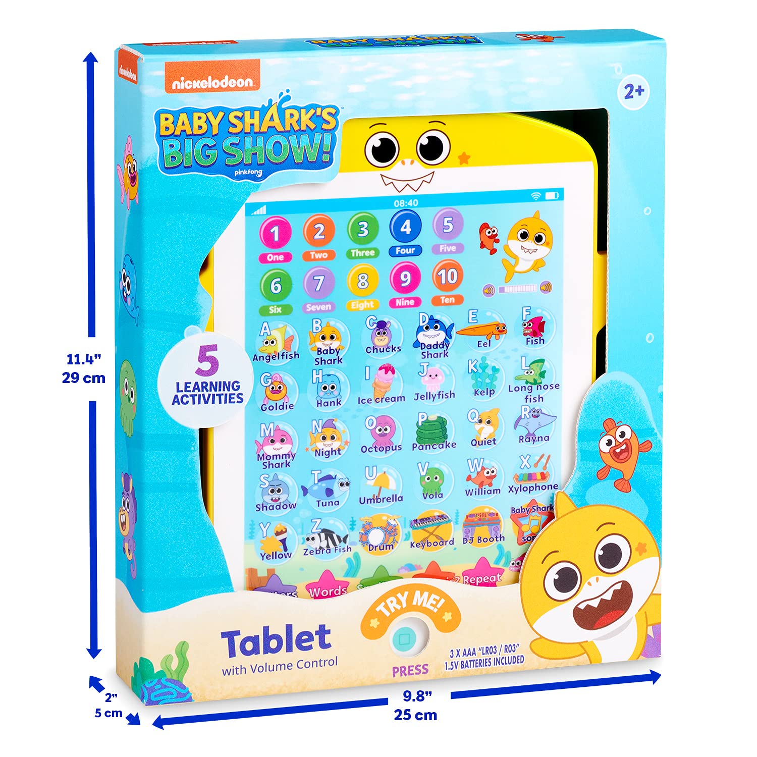 WowWee Baby Shark's Big Show! Kids Tablet β Interactive Educational Toys β Toddler Tablet Makes Learning Fun (Full Size), multicolor
