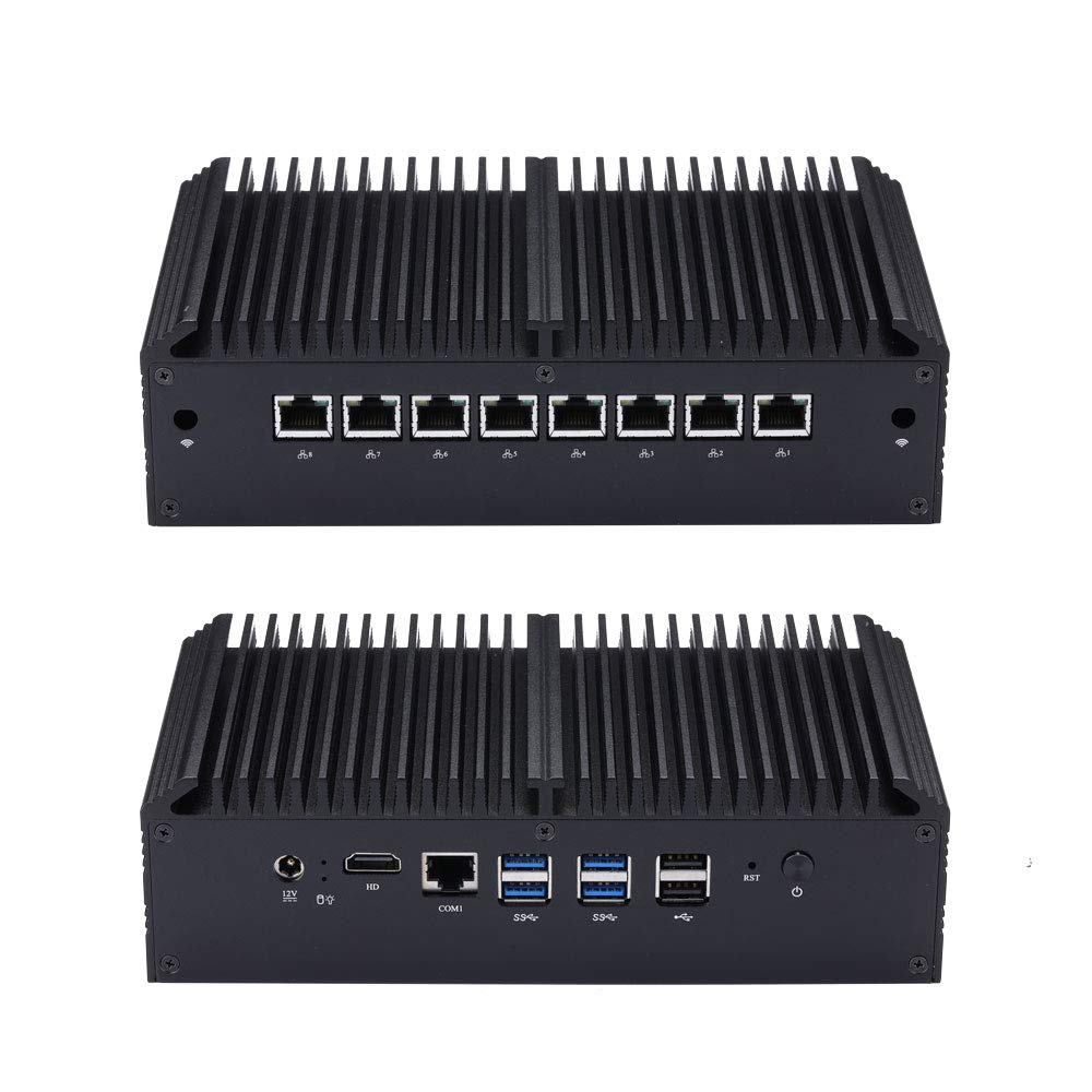 Q838GE 8 LAN Mini PC Firewall Appliance Intel Core I3 8130U Gigabit Ethernet AES-NI LTE pfSense Router (16G DDR4 RAM, 256G mSATA SSD)