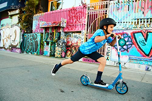 Razor Party Pop Kick Scooter for Kids Ages 6+ - 12 Multi-Color LED Lights, Urethane Wheels & A5 Lux Kick Scooter for Kids Ages 8+ - 8 Urethane Wheels, Anodized Finish Featuring Bold