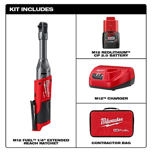 Milwaukee 2559-21 M12 FUEL 1/4" Extended Reach Ratchet Kit