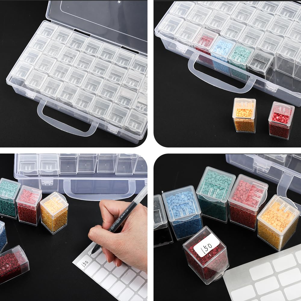 WELYEA 1 Pack 32 Grids Diamond Painting Storage Containers, Bead Organizer and Storage, Diamond Painting Accessories, Diamond Art Storage, Diamond Dots Storage