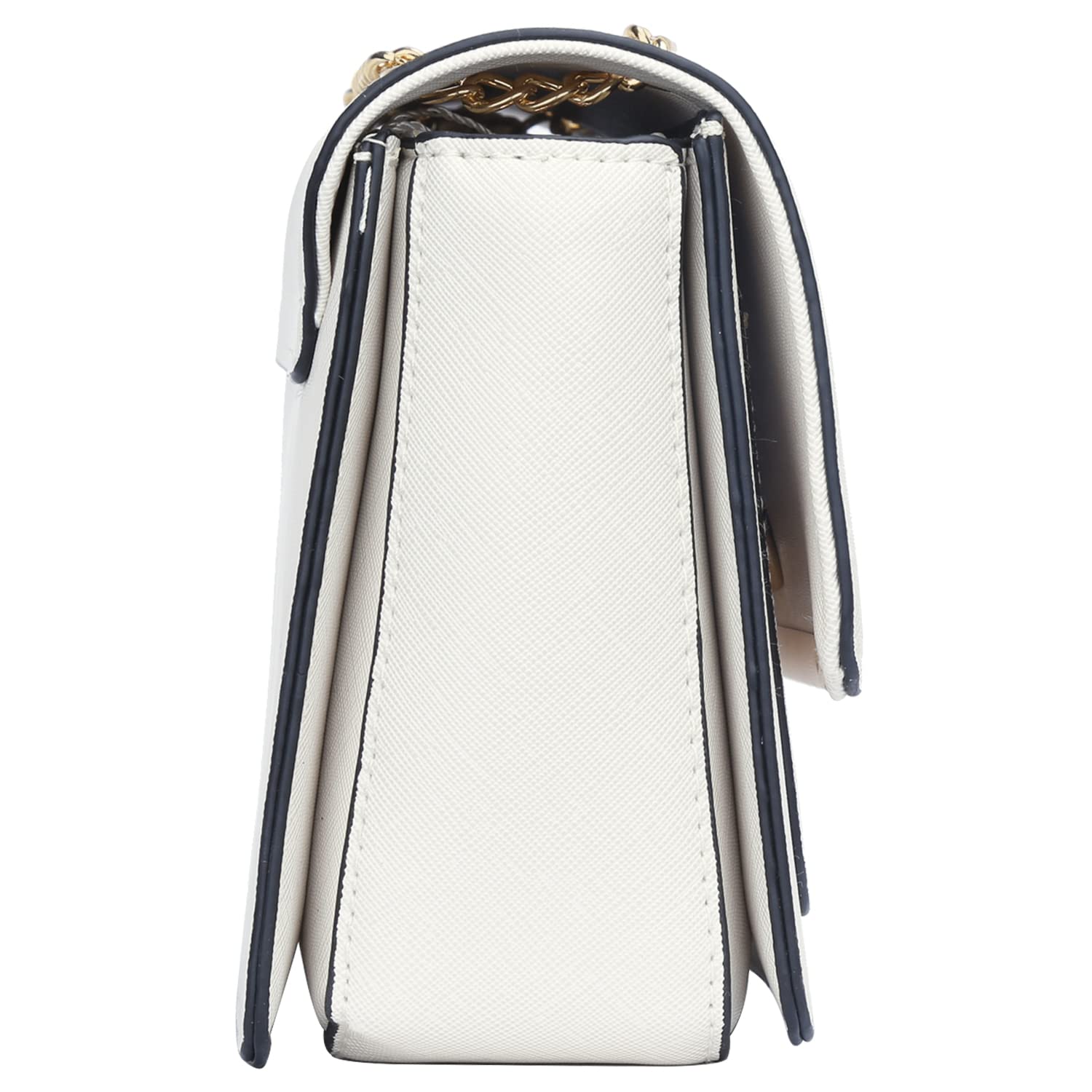 KKXIU Triple Compartment Crossbody Bags for Women Designer Shoulder Purses with Chain Strap (a-white)