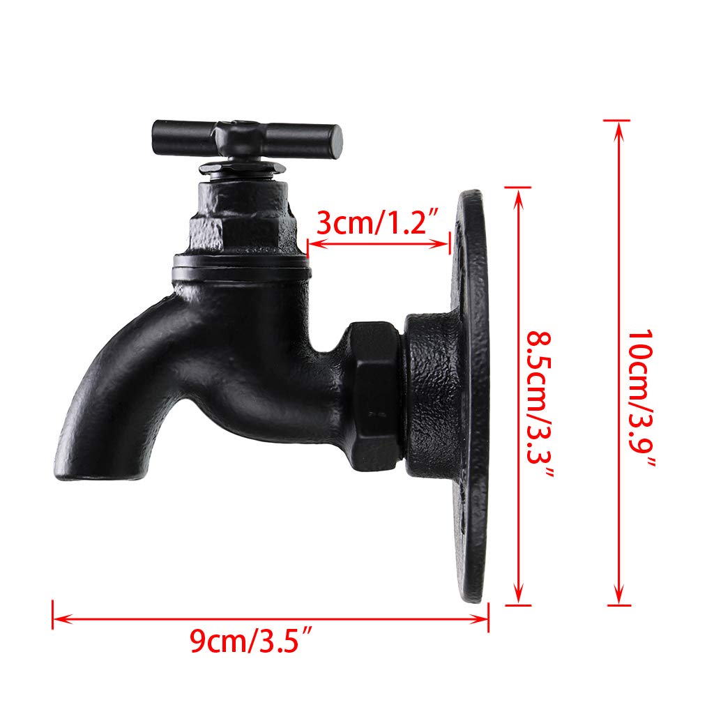 Sumnacon 2 Pcs Industrial Pipe Coat Hook Racks- Heavy Duty Rustic Hat Robe Towel Holder Hanger, Wall Mounted Clothing Racks with Hardware for Home, Office, Electroplated Black Finish