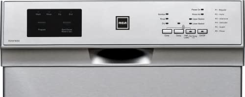 RCA RZ0381 Front Control-Built in FULLSIZE Dishwasher, 57 DBA, Stainless Steel, 18” WIDE, Stainless