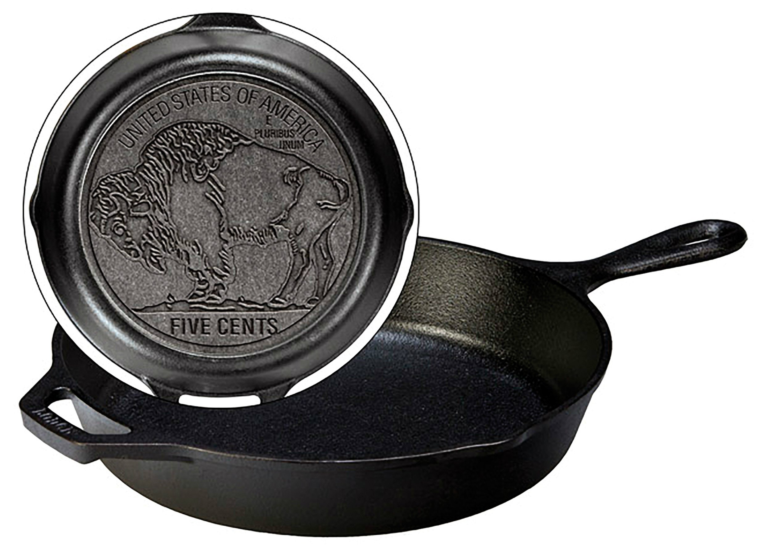 Lodge Cast Iron Buffalo Nickel Skillet, 10.25 Inch