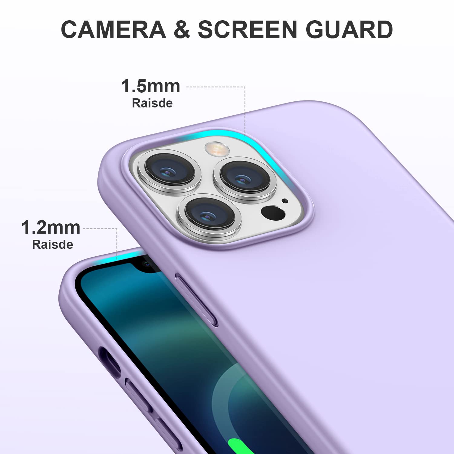 HeyAlpha Slicone case for iPhone 13 Pro Max, Soft Liquid Silicone Gel Rubber Full Body Protection [Soft Anti-Scratch Microfiber], 6.7 inch (Clove Purple, iPhone 13 Pro Max (6.7 inch))