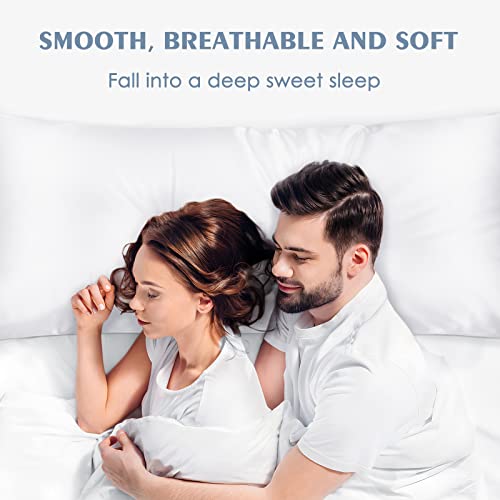 Silk Satin Body Pillow Pillowcase, Silky 20''x54'' Body Long Pillow case for Pregnant Women and Family, Hidden Zipper Closure, White, 1 Pack