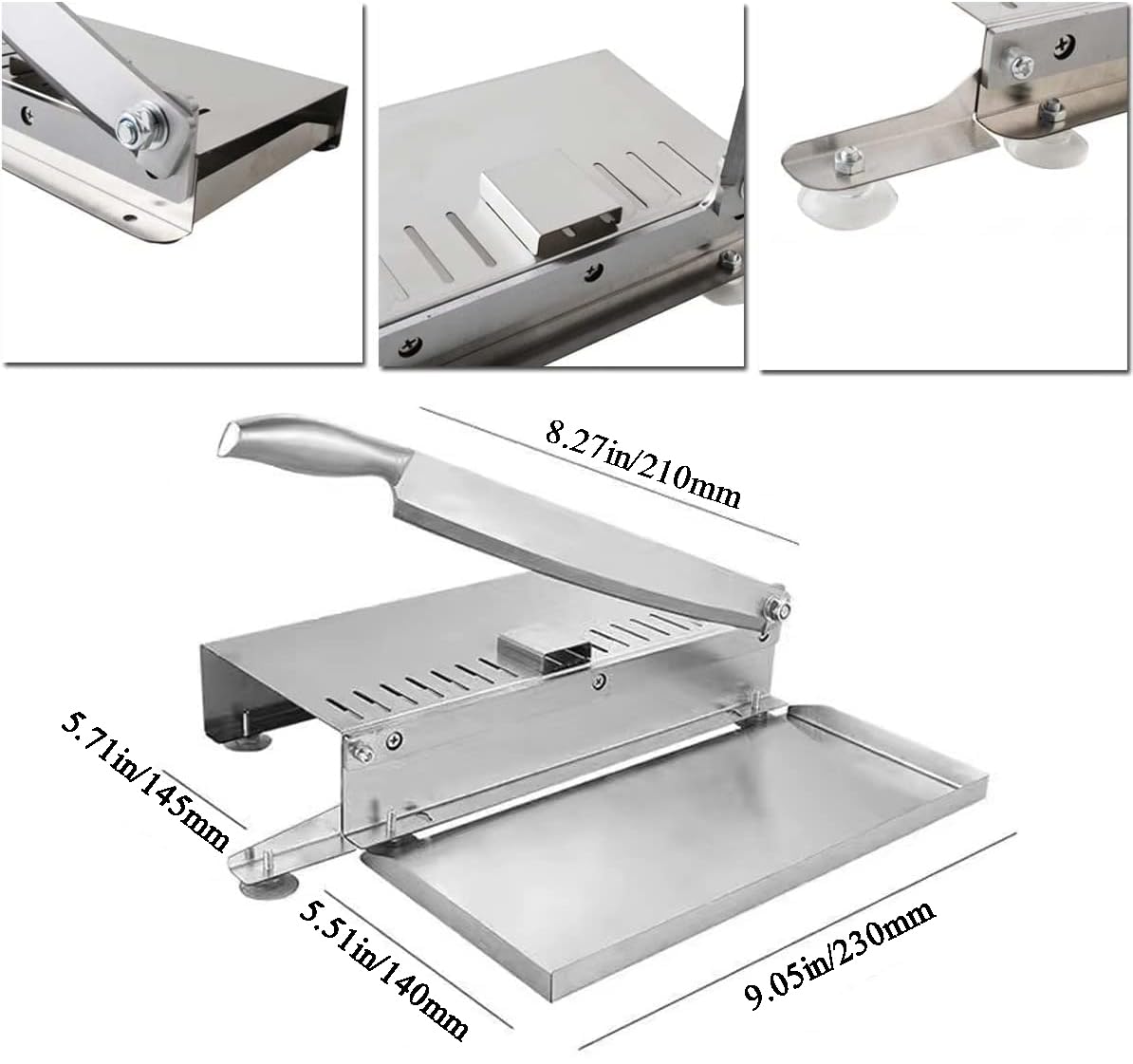 NICCOO Manual Meat Cutter Machine Biltong Slicer Rib Chicken Cutting Machine Chinese Medicine Beef Jerky Slicer Stainless Sliver ZGD-PQPQ-001@TPUSEK06 0