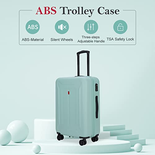 Widfre Luggage Sets 3 Pieces Carry on Suitcase Hardshell Lightweight Travel with Double Spinner Wheels Locks TSA Approved (Green)