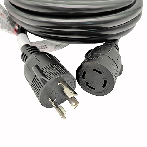 Parkworld 886009 L5-30P Male to L14-30R Generator to Transfer Switch Adapter, for Home Back Power Transfer Switch or House Panel (20FT)