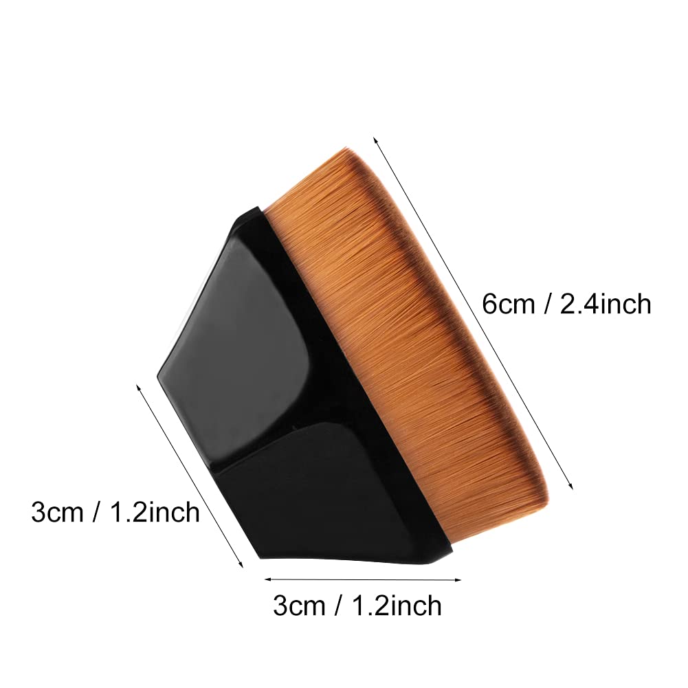 Foundation Makeup Brush Flat Top Kabuki Petal-shaped Face Blush Liquid Powder Foundation Brush for Blending Liquid, Cream or Flawless Powder Cosmetics with Protective Case (Golden)