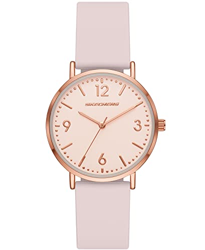 Skechers Women's Springdale Quartz Casual Silicone Sports Three-Hand Analog Watch, Color: Rose Gold (Model: SR6229)