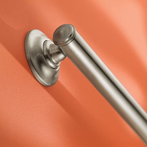 Moen Brushed Nickel Bathroom Safety 16-inch Shower Grab Bar with Comfort Grip Pad for Handicapped or Elderly, R8716D1GBN