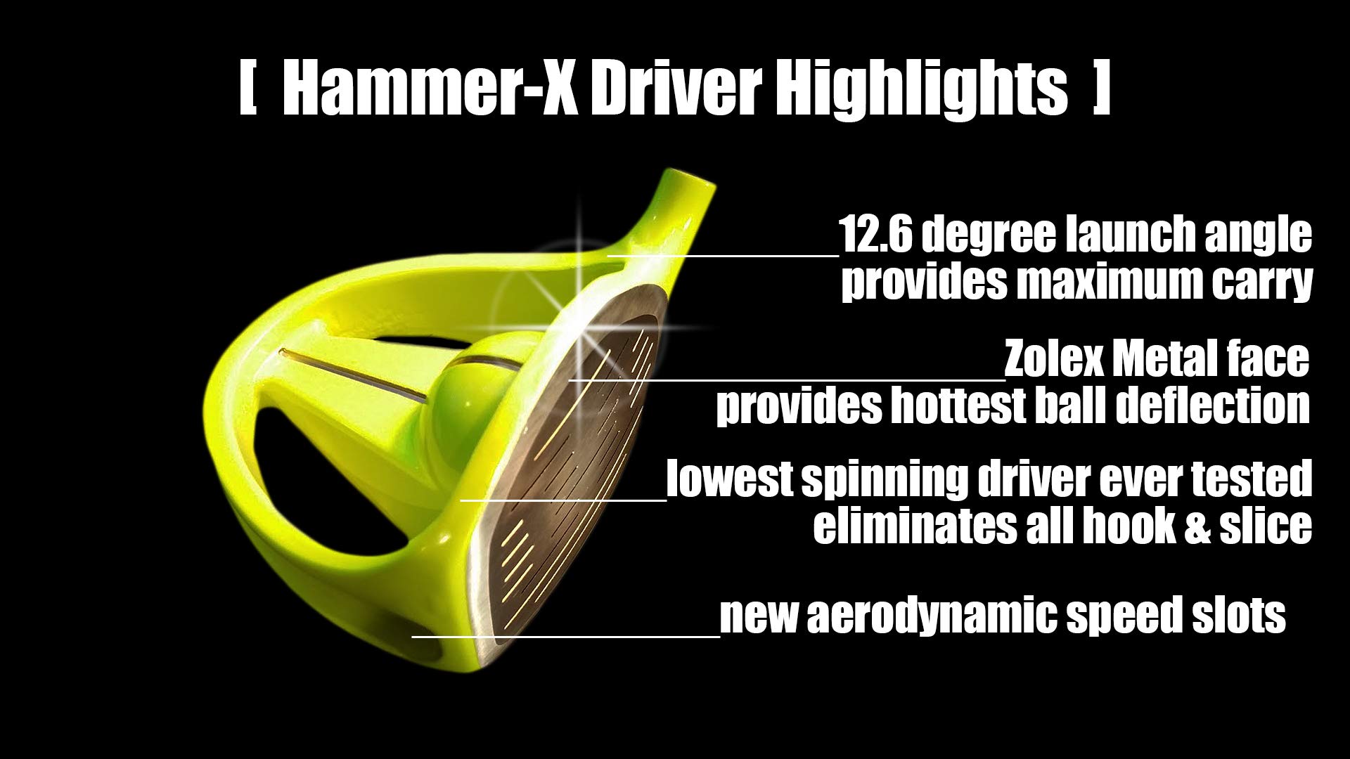 HammerX Driver Golf Club with SmartShaft (Right, Men's 45) from Jack The Hammer Hamm